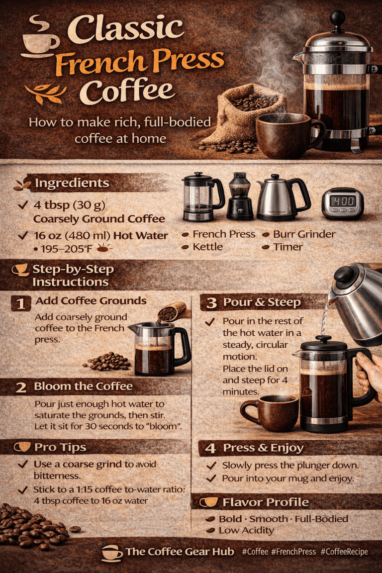 Classic French Press Coffee Recipe: How to Brew Rich Coffee